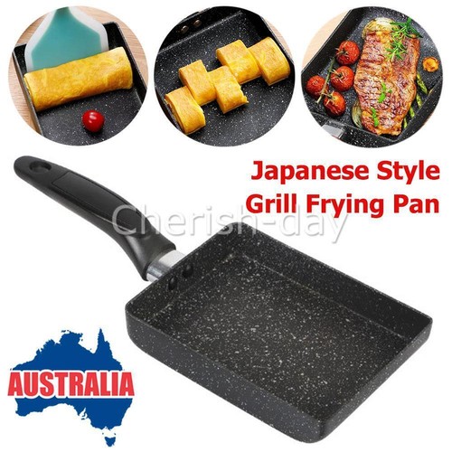 Non-stick Grill Frying Pan Rectangular Japanese Tamagoyaki Eggs ...