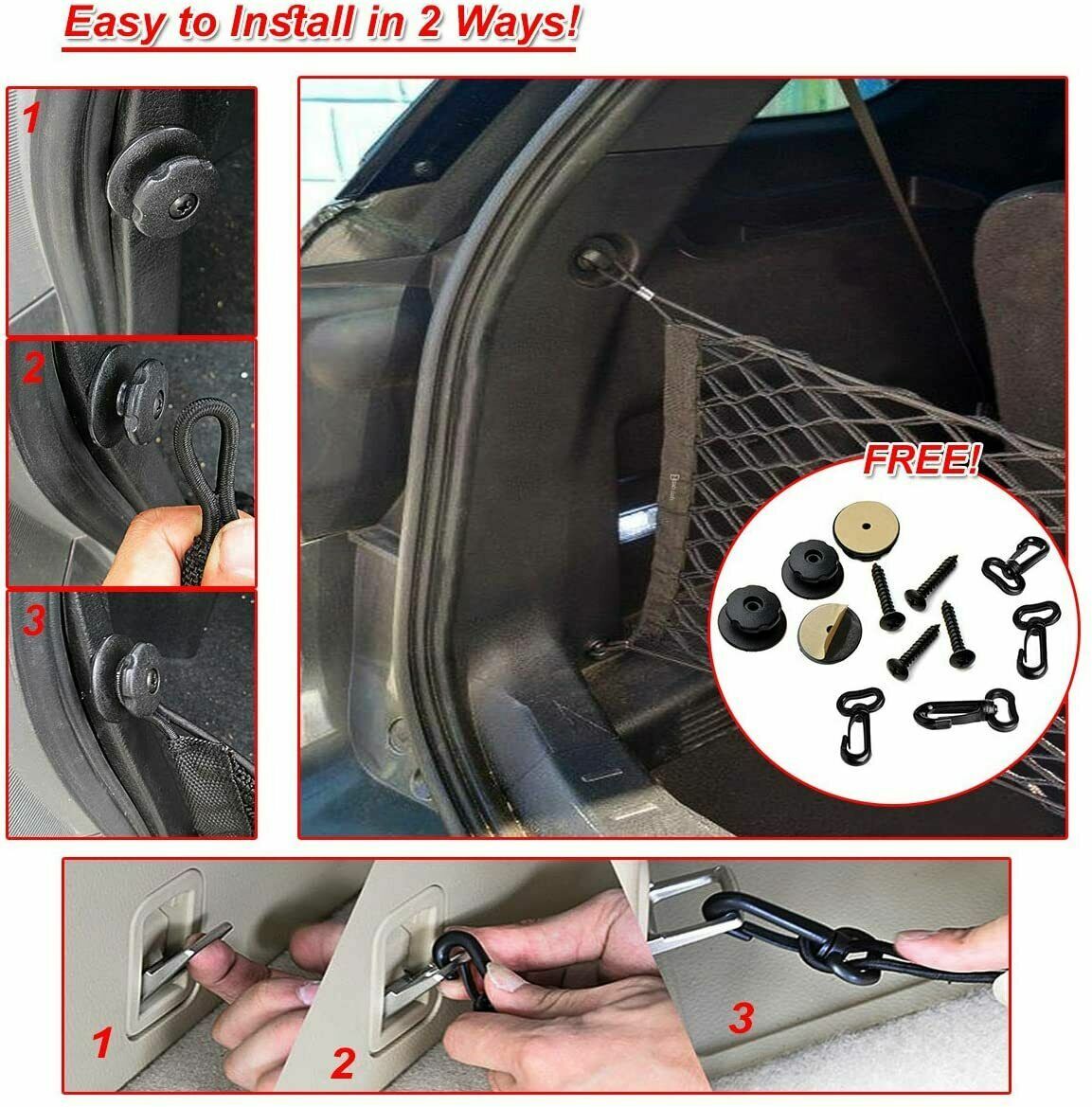 New Universal Envelope Style Trunk Cargo Net Storage Organizer Bag Hook ...