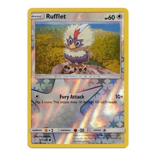 Rufflet 177/236 Reverse Holo Cosmic Eclipse Pokemon Card NM | eBay