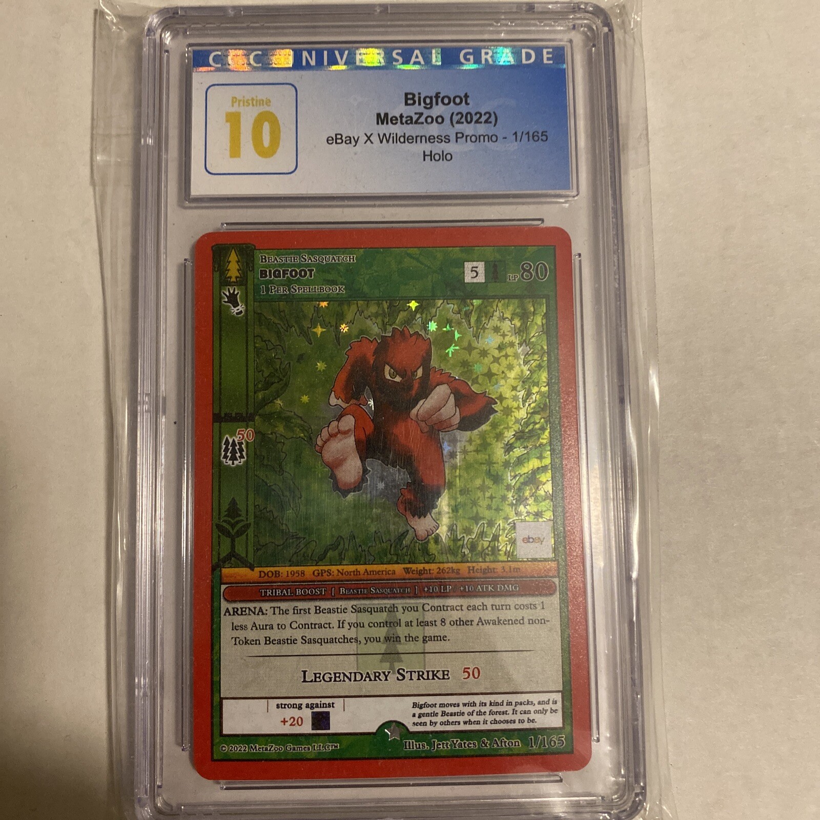 CGC 10 PRISTINE EBAY Bigfoot 1/165 Wilderness Full Holo 1st Edition ...