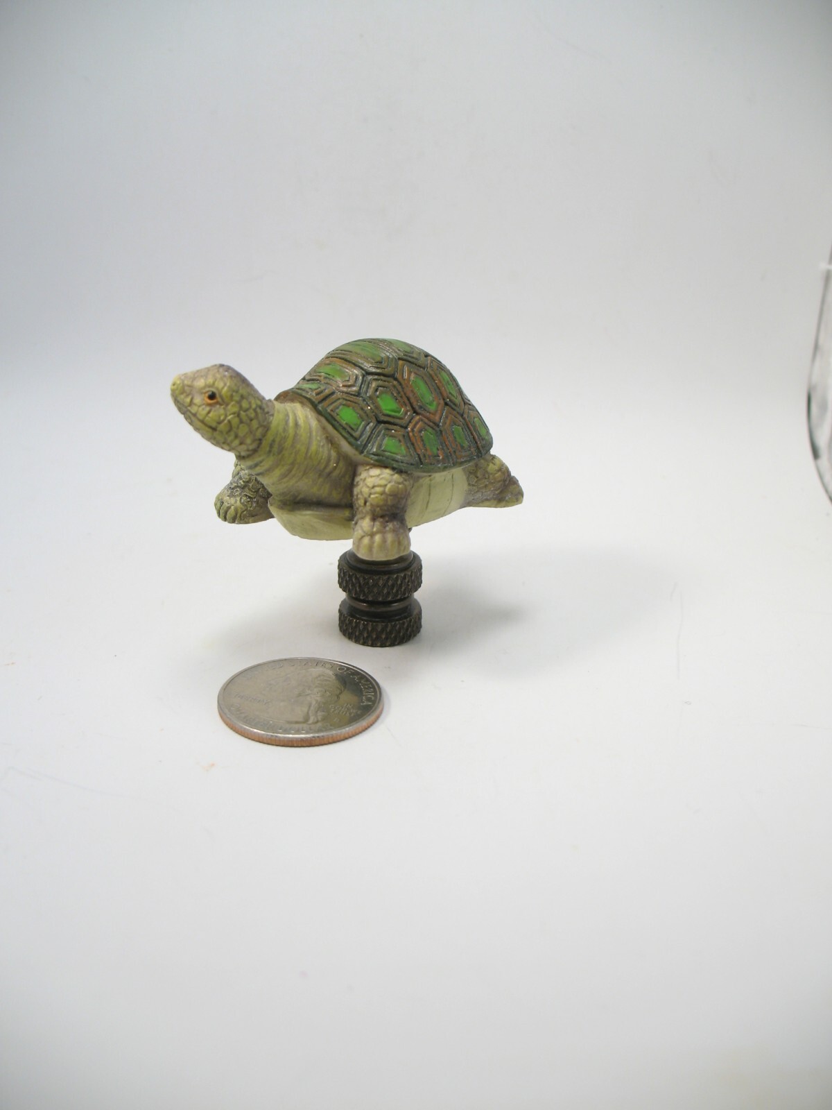 Lamp Finial Resin Painted Turtle Nice Detail Fits Lamp Harp One of a ...