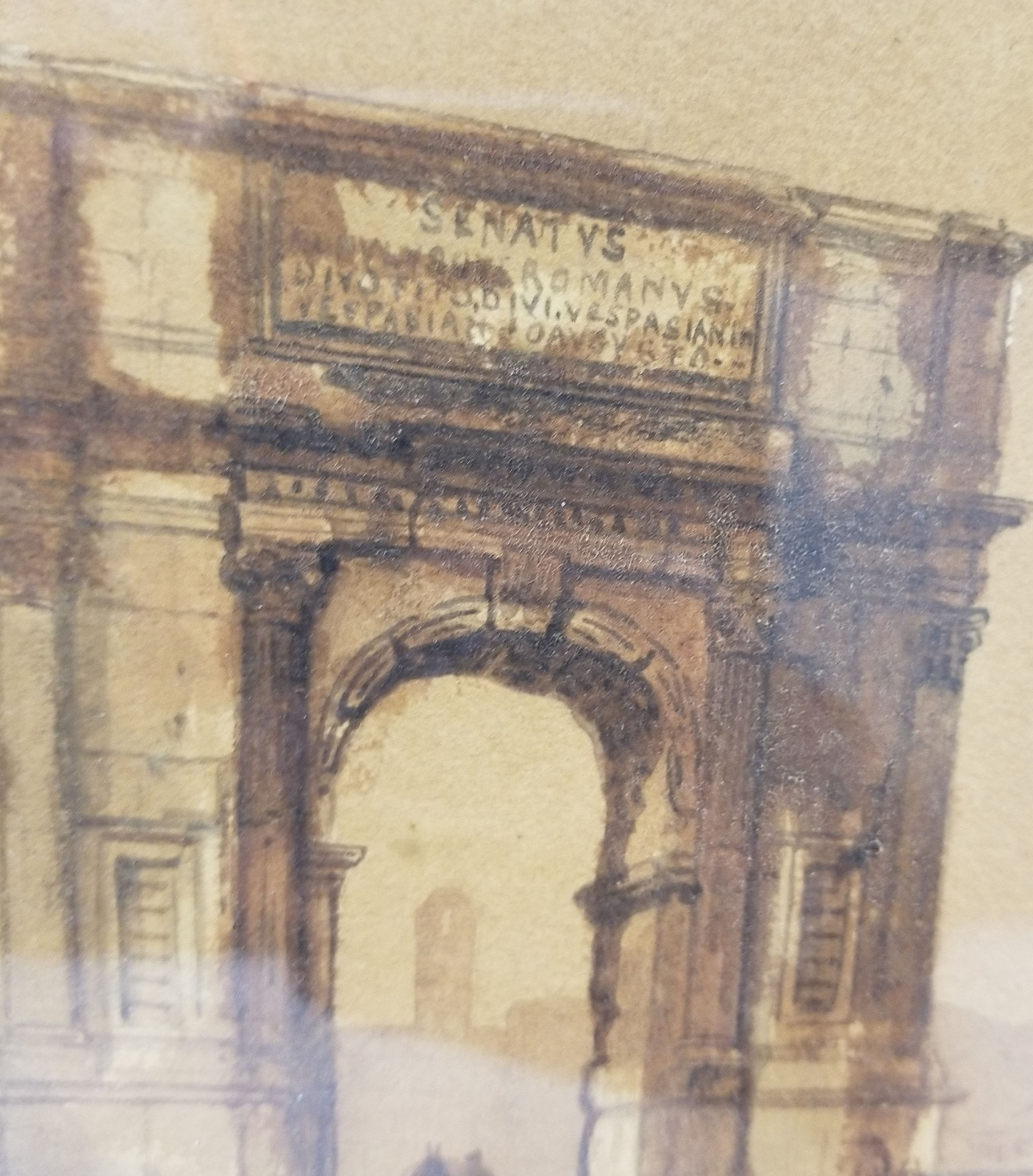 Good Antique Signed Rome Grand Tour Watercolor Painting George Allen ...