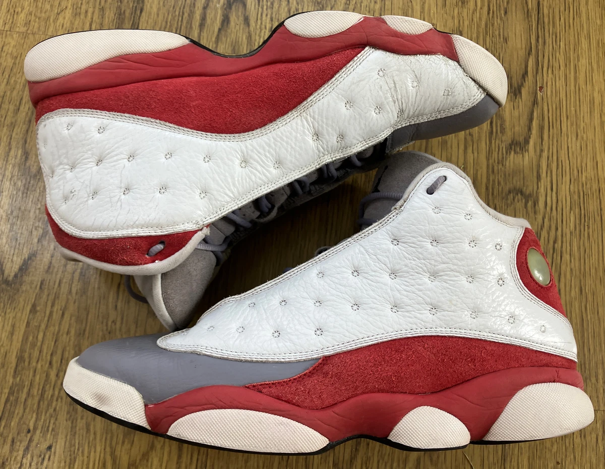 Jordan 13 Red And White On Feet