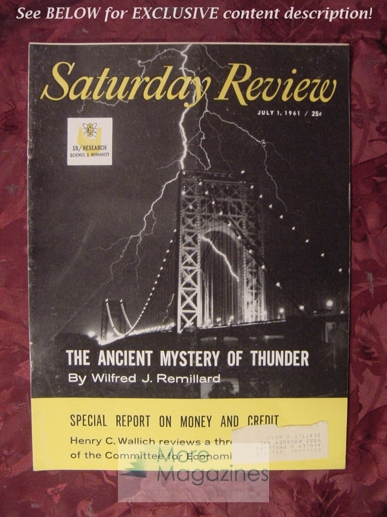 Saturday Review July 1 1961 THUNDER WILFRED J. REMILLARD HENRY C ...