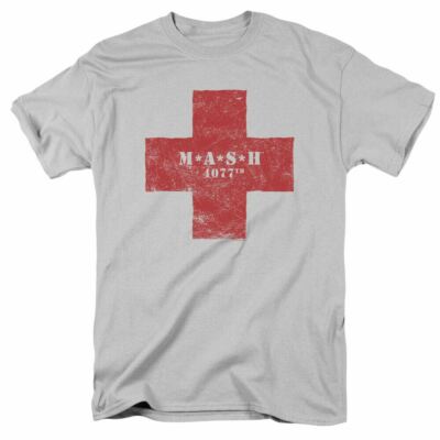 Mash Red Cross T Shirt Mens Military Licensed Classic TV Show Silver | eBay