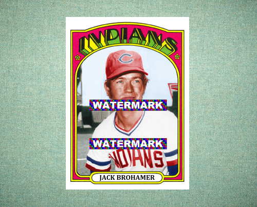 Jack Brohamer Cleveland Indians 1972 Style Custom Baseball Art Card | eBay