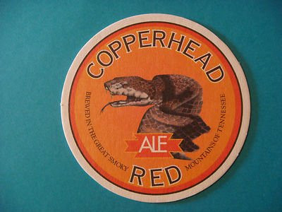 Beer Snake COASTER ~ Rocky River Brewery CopperHead Ale ~ TENNESSEE ...