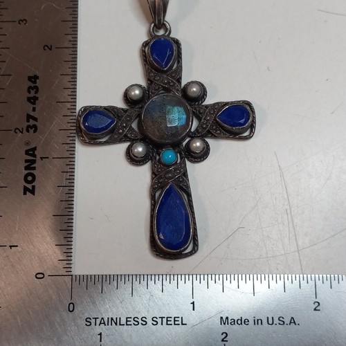 Nicky Butler Sterling Silver Multi-Stone Cross Necklace - 12.7g | eBay