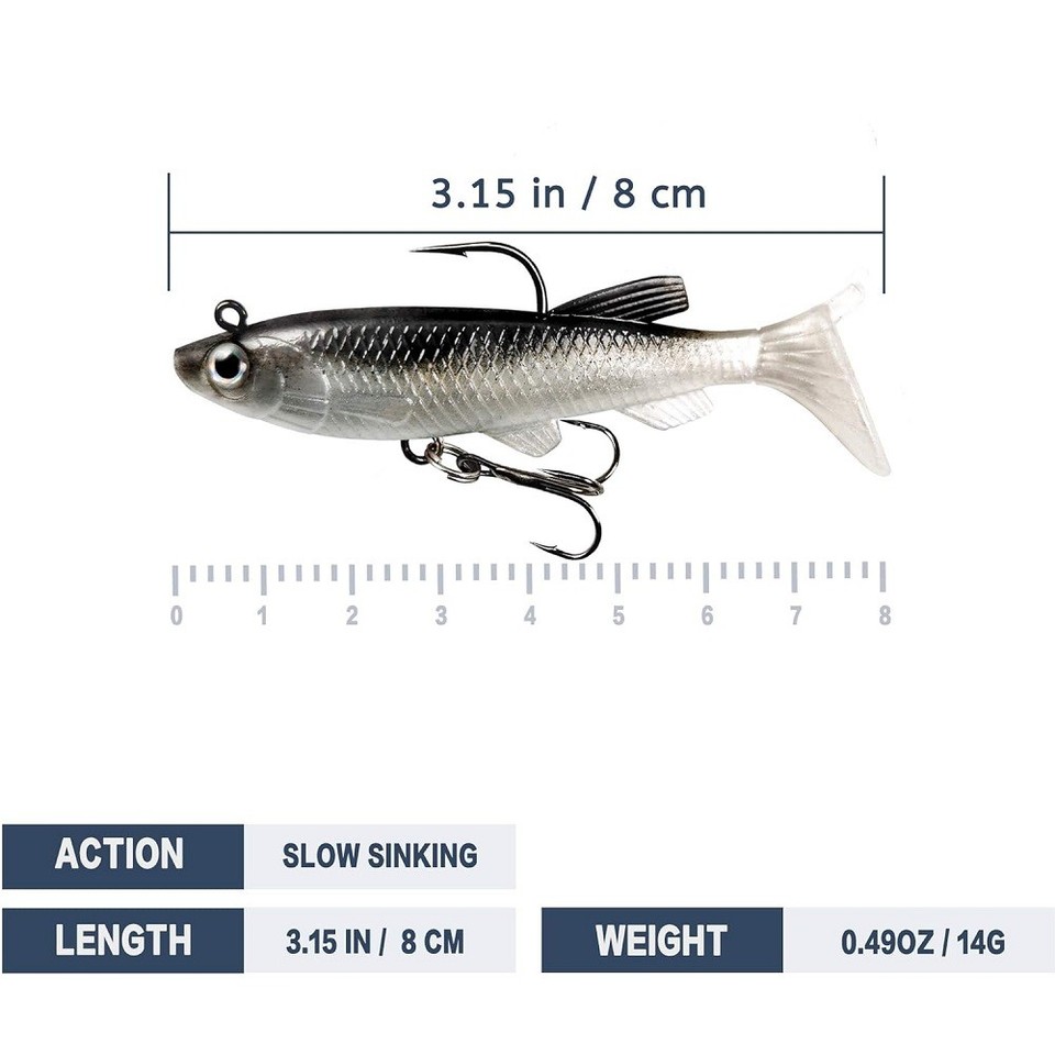 20pcs Soft Lead Bait Fishing Lures Plastic Artificial Bait Sink Soft ...