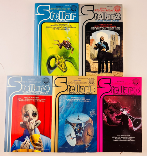 Vintage Sci-Fi Lot Stellar 1 2 4 5 6 Judy-Lynn del Rey Asimov McCaffrey ...