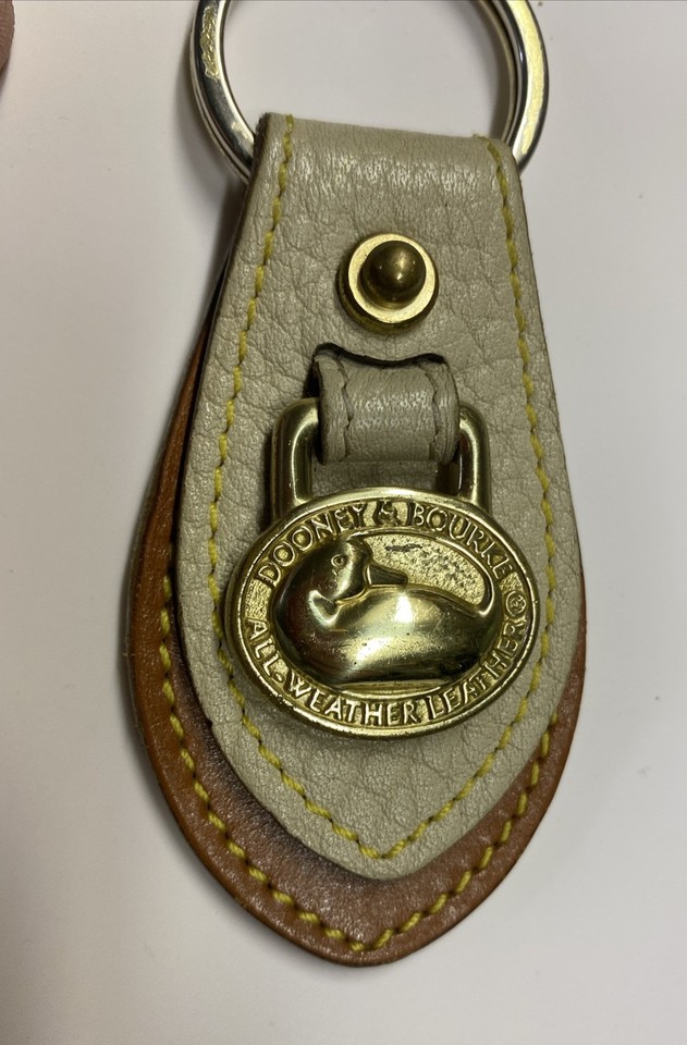 Vintage Dooney & Bourke All Weather Leather Brass Duck Key Ring Chain ...