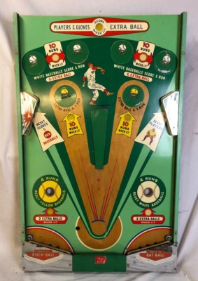 Vintage Wooden Baseball Game Pinball Play Field Americana Folk Art | eBay