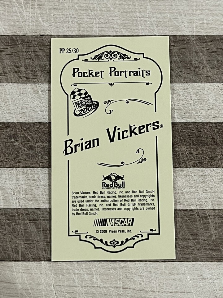 2009 Press Pass Pocket Portraits Racing Brian Vickers Card #PP25 | eBay