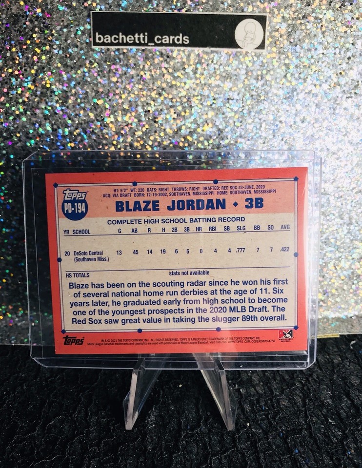 2021 Topps Pro Debut Rookie RC Blaze Jordan #PD-194 | eBay