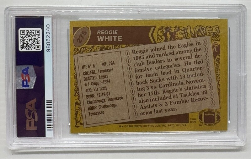 1986 Topps Reggie White Rookie Card RC #275 PSA 8 Eagles | eBay