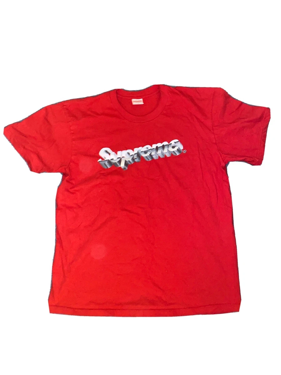 Supreme Chrome Logo Tee Red Hype Vault
