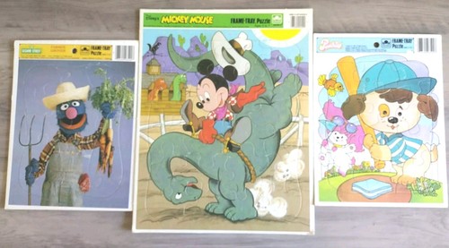 Lot Of 3 Vintage Golden Frame Tray Puzzles Farmer Grover, Poochie ...
