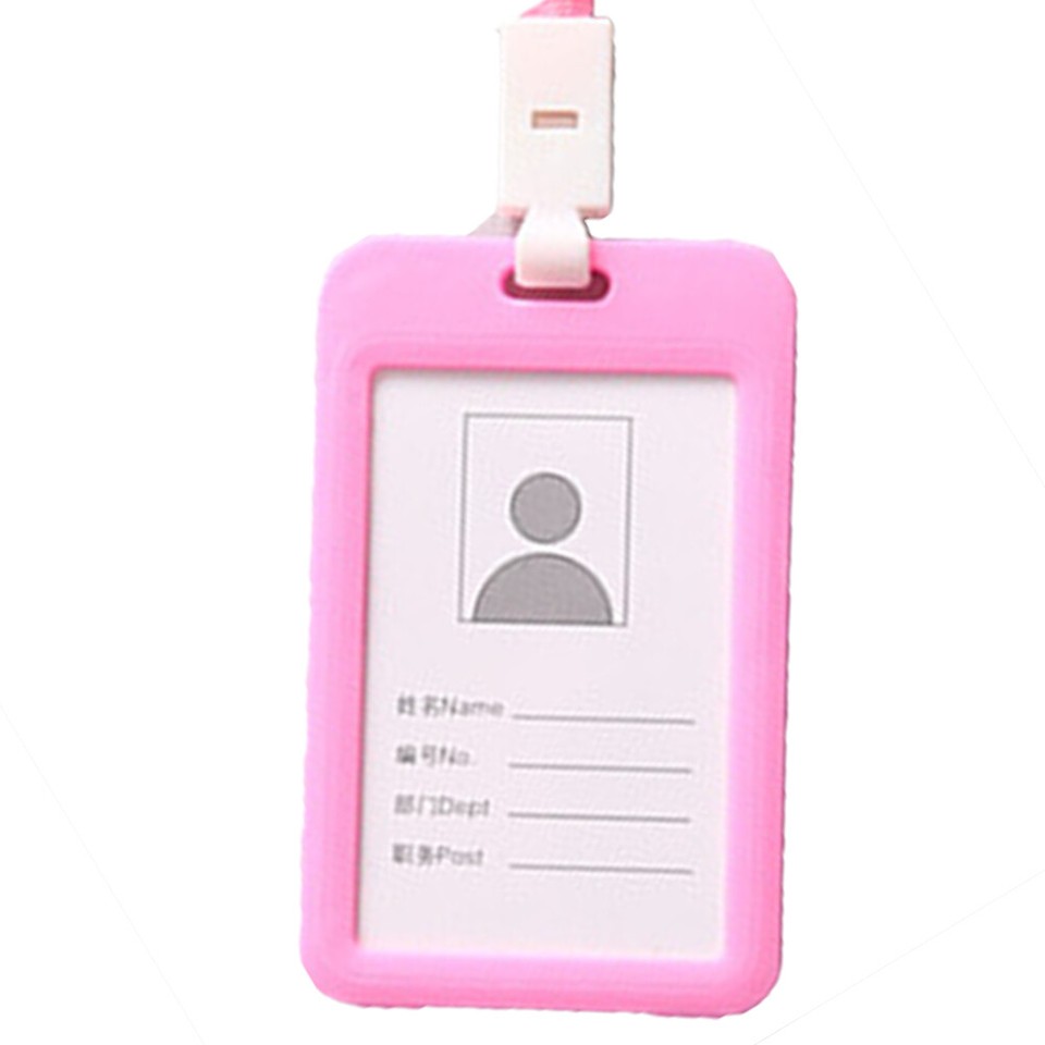 Hard Plastic Pocket ID Card Credit Badge Name Tag Holder Neck Strap ...