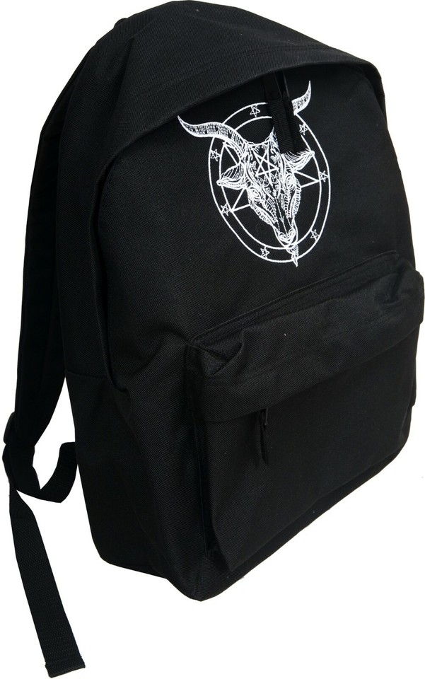 Satanic Baphomet Adjustable Backpack Gothic Demonic Goat Pagan Goth Bag ...