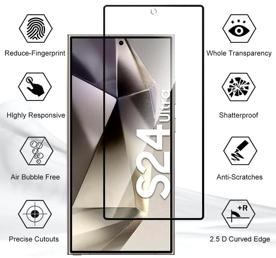 GORILLA 9D Glass For Samsung Galaxy S24 ULTRA S23 S22 Tempered Screen ...
