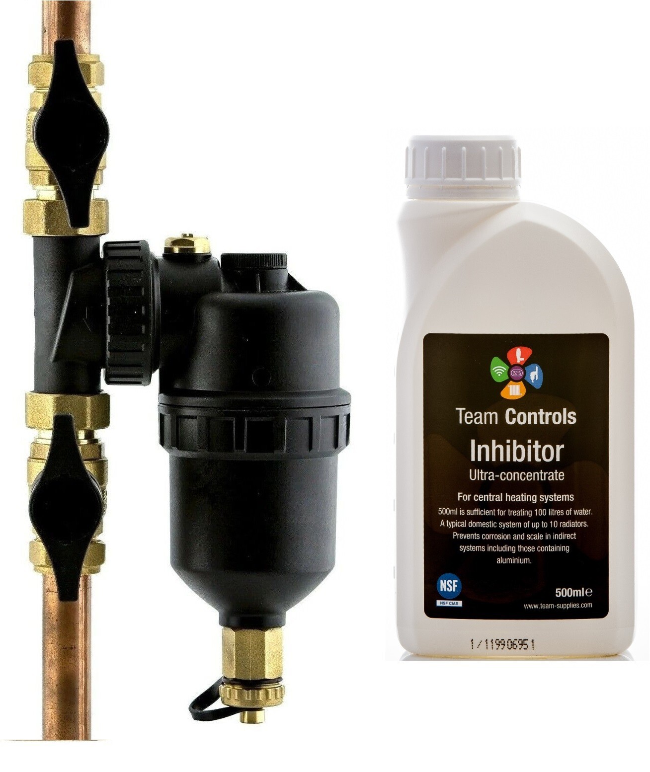 Magnetic Boiler Filter 28mm Inline for Central Heating + Inhibitor TC ...