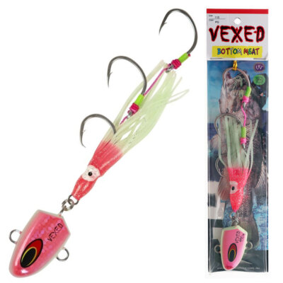 Vexed Bottom Meat Hybrid Jig / Bait Rig 110g Pink Glow | eBay Australia