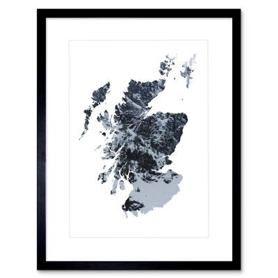 Scotland Map Mountains Framed Wall Art Print 9x7 Inch | eBay Australia