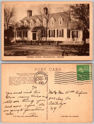 Raleigh Tavern Williamsburg Virginia Colonial Building Postcard | eBay