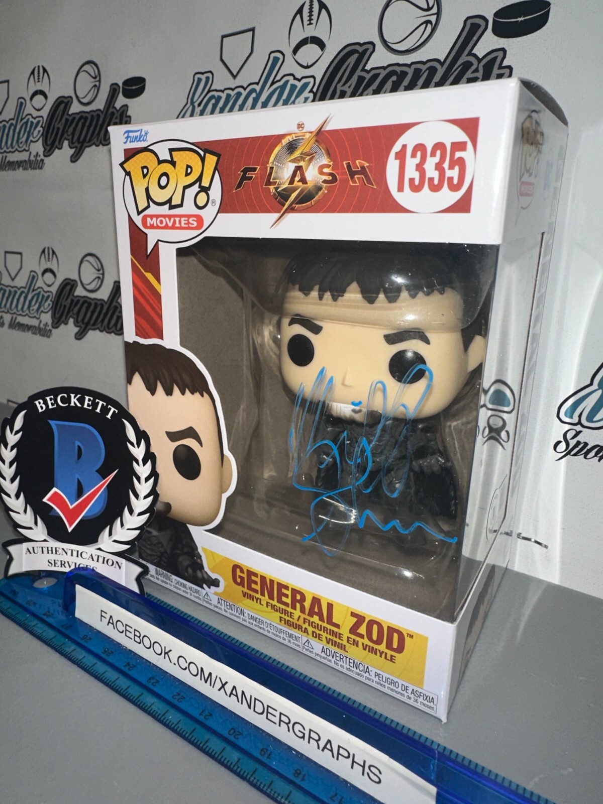 MICHAEL SHANNON GENERAL ZOD FLASH #1335 SIGNED AUTOGRAPHED FUNKO POP ...