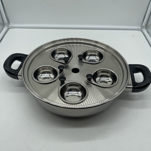 T304 Stainless 25 Element Egg Poaching Pan With 5 Inserts 11” Frying ...