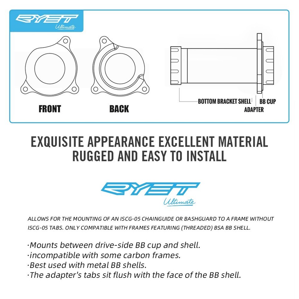 MRP ISCG-05 Adapter For BSA BB Shell Frame ISCG Adapter Chain Guide ...