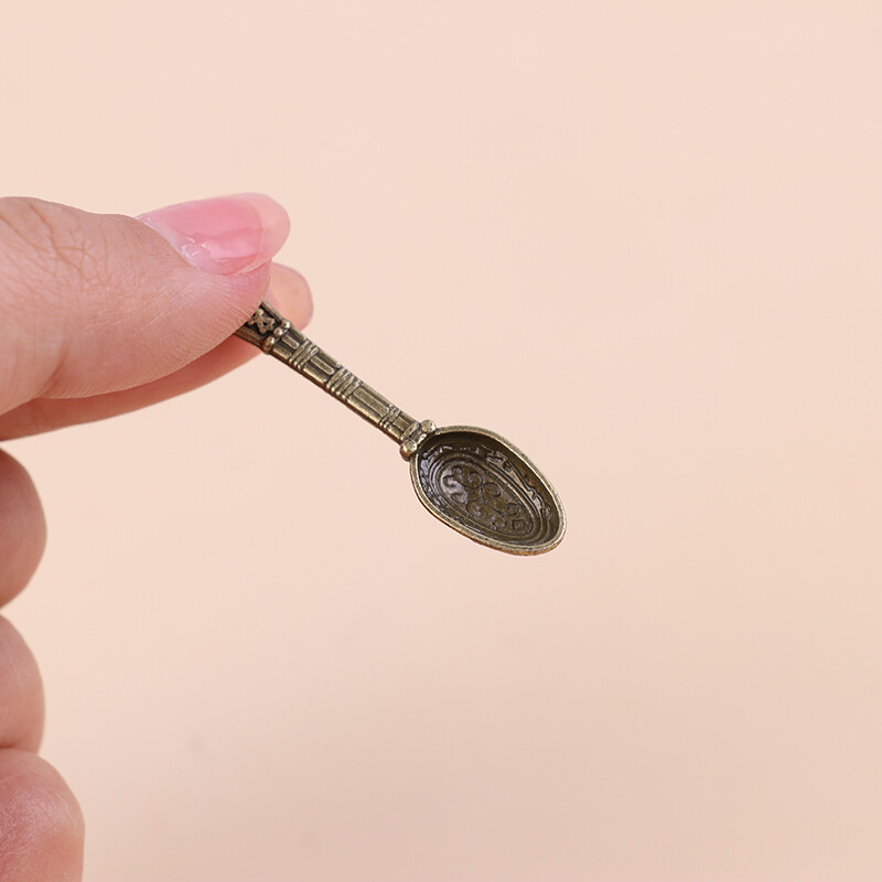 10PCS/set Vintage Mini Cutlery Spoon Dollhouse Miniatures Tableware -i ...