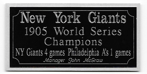 1905 New York Giants World Series Champions engraving, nameplate | eBay