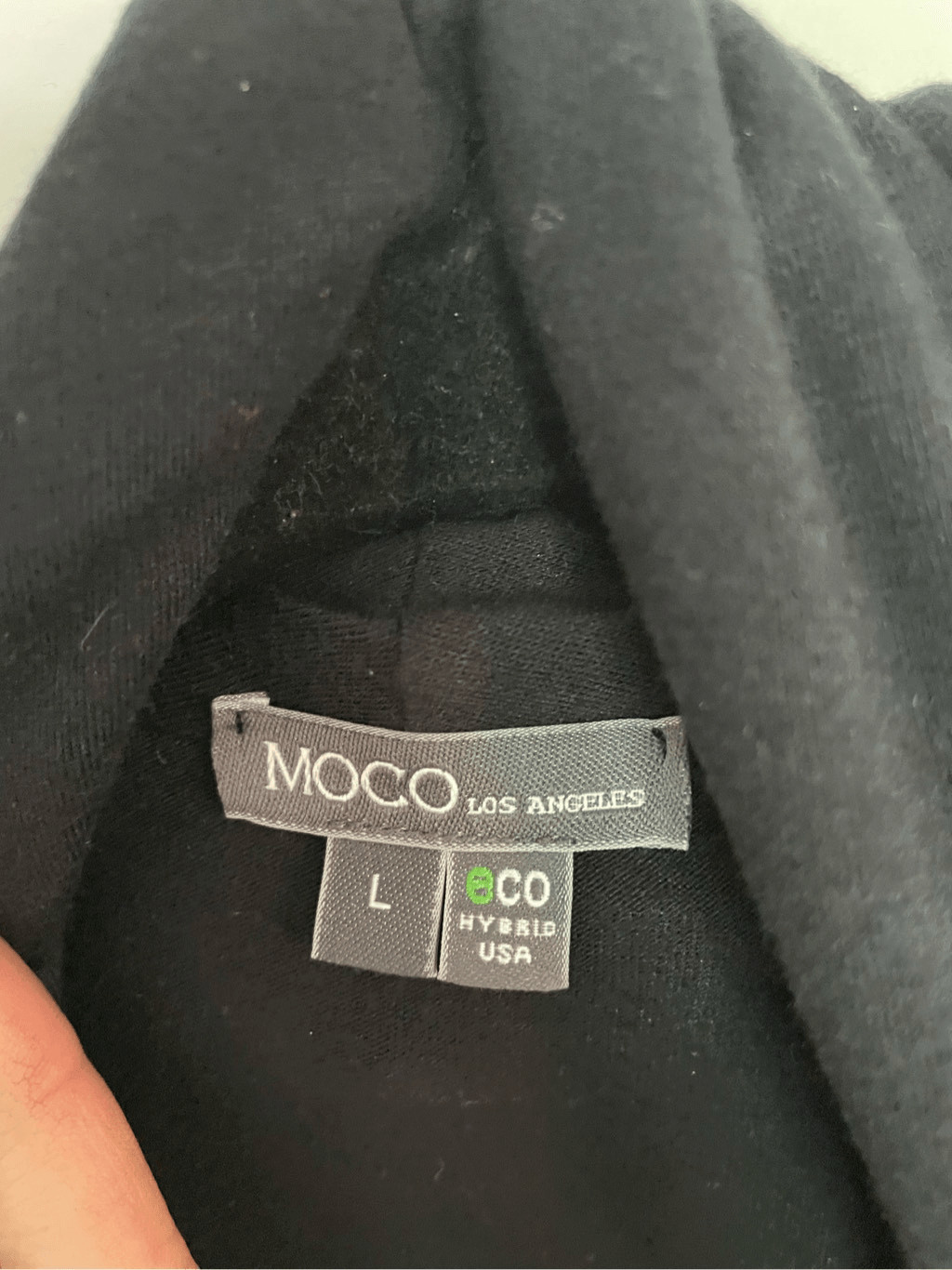 MOCO La combed cotton black draped cardigan large - Gem