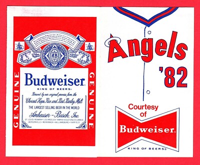 MLB BASEBALL 1982 CALIFORNIA ANGELS pocket schedule BUDWEISER | eBay