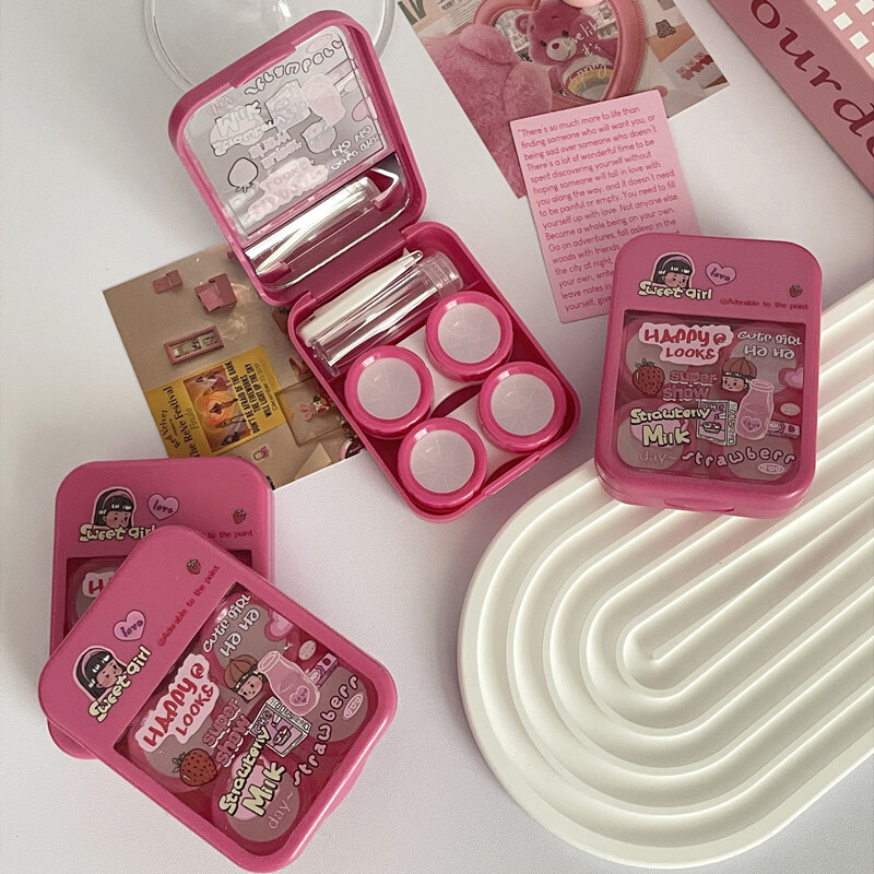 Cute Mini Contact Lenses Case Kit For Girls Travel Portable Contact ...