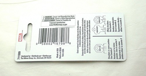 Marvel Avenger Infinity War Spider-Man Door Lock KW1/10 66/97 Key Blank ...