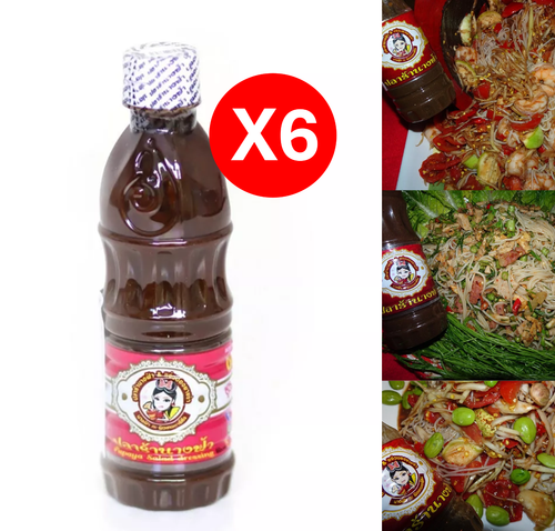 6X400ML Thai Fermented Pickled Fish Sauce Pla Rah Nangfa Papaya Salad ...