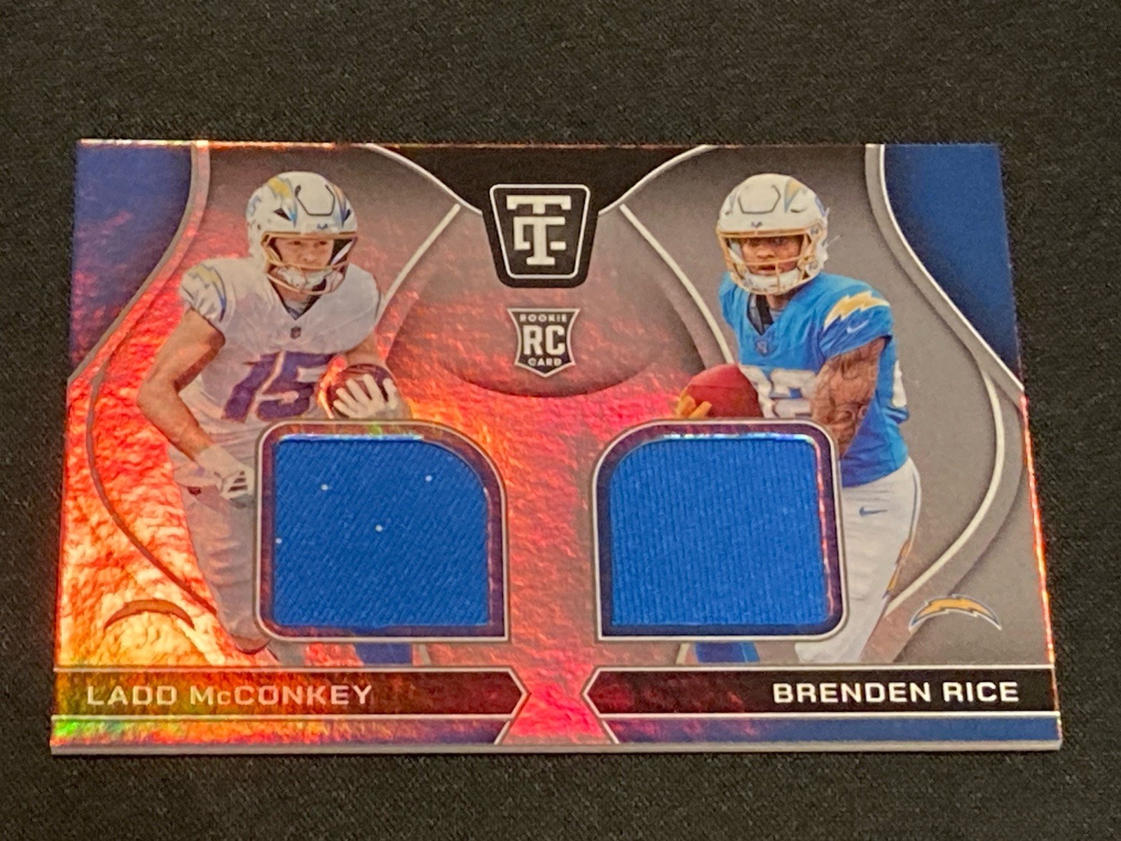 Brenden Rice / Ladd McConkey 2024 Totally Certified #5 Rookie Dual ...