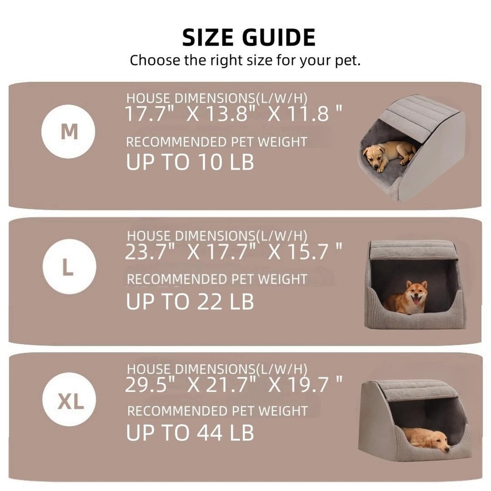 Extra Large Dog Bed House, Cozy Dog House Indoor, Memory Sponge, Plush Dog Ca... | eBay