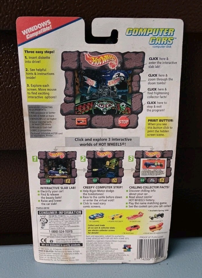 Vintage Hot Wheels Computer Cars, "Rigor-Motor"+ Computer Disk | eBay
