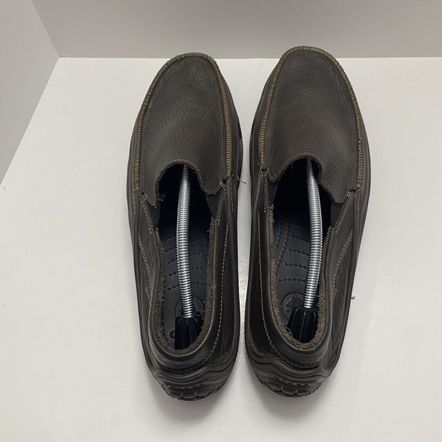 Crocs Tideline Leather 12197 Mens 10 Brown Driving Boat Shoe Slip on ...