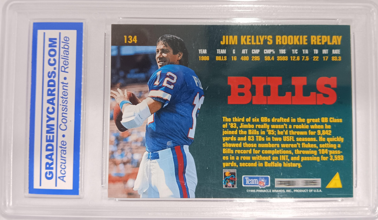 1995 Pinnacle Club Collection - Jim Kelly #134 for sale online | eBay