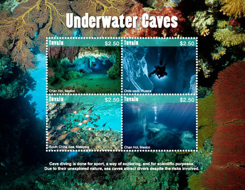 Tuvalu 2017 - Underwater Caves - Sheet of 4 Stamps - MNH | eBay