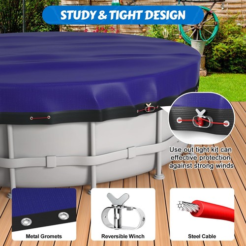 10ft Round Pool Cover for Above Ground Pools 10 ft by 30 Circle Pools ...