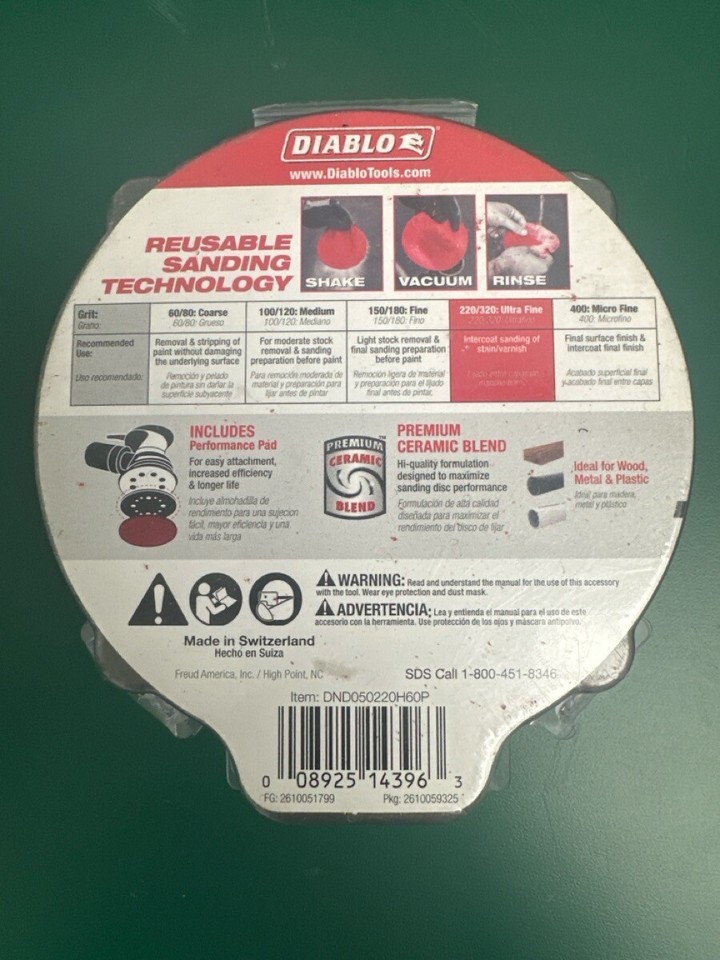 Diablo SandNet 5" Sanding Discs 220 Grit 60 Discs DND050400H60P ...