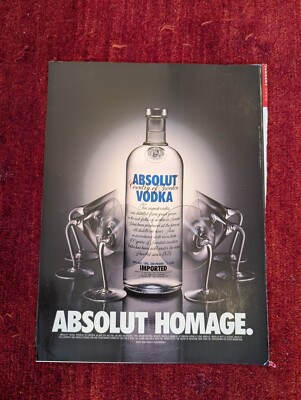 Absolut Homage - vintage Absolut Vodka magazine ad | eBay