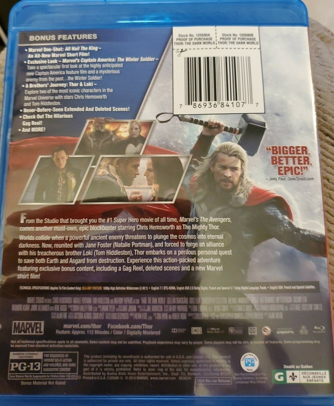 Thor: The Dark World (Blu-ray Disc, 2014) | eBay