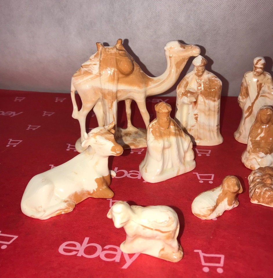 Nativity Scene Two Tone Glazed Vintage Cathedral Arts Folders Ceramic ...