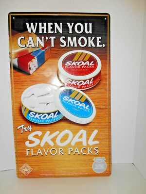 New Old Stock Vtg SKOAL Embossed Metal Tobacco Sign | eBay